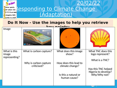 AQA Adaptation to Climate Change | Teaching Resources