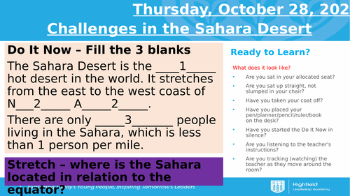 AQA Challenges in the Sahara Desert | Teaching Resources