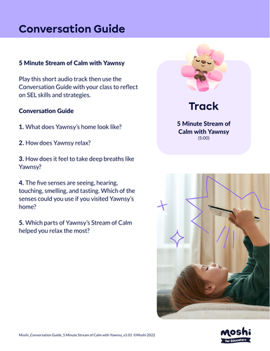 SEL - 5 Minute Stream of Calm with Yawnsy - Activity | Teaching Resources