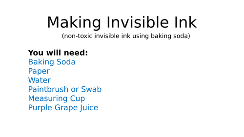 Make invisible ink | Teaching Resources