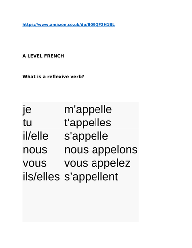 french reflexive verbs - a lesson plan with questions and answers A ...