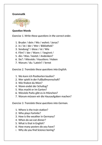 Question words | Teaching Resources