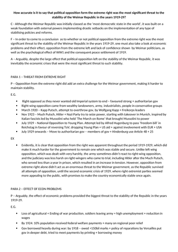 How accurate is it to say that political opposition form the extreme ...