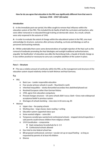 How far do you agree that education in FRG was significantly different ...