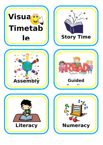 Visual Class Timetable (28 cards + blanks) | Teaching Resources
