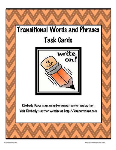 Transitional Words and Phrases Task Cards | Teaching Resources
