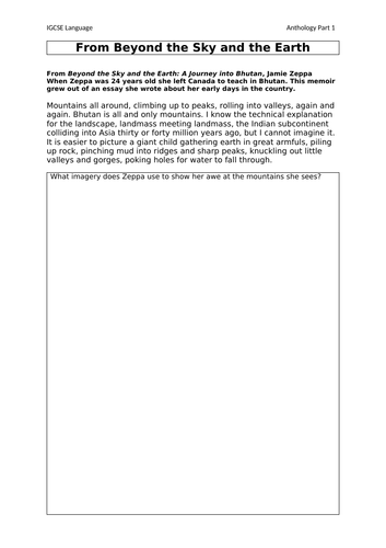Beyond the Earth and Sky full text with boxes for notes | Teaching ...