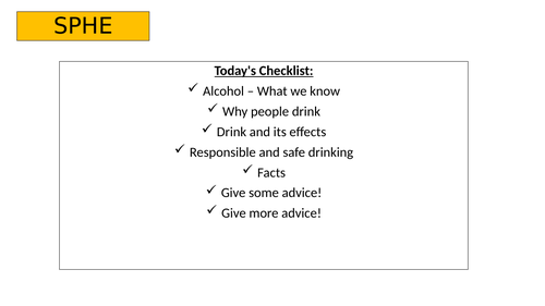 Alcohol - SPHE | Teaching Resources