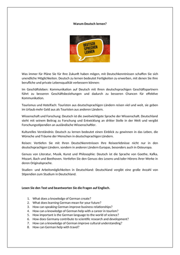 AQA/EDEXCEL Stimmt GCSE German (Higher) – Kapitel 7 – Sprachen öffnen ...