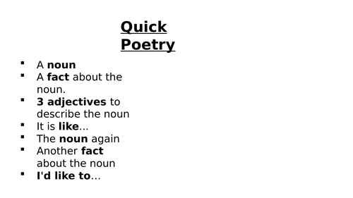 Quick Poetry | Teaching Resources