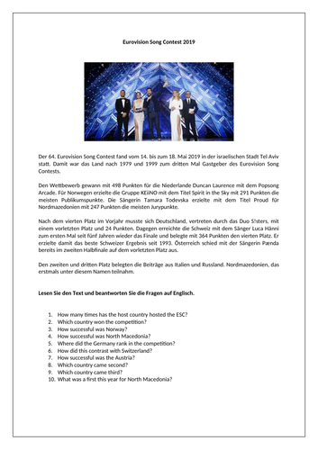 Eurovision Song Contest / Global music events | Teaching Resources