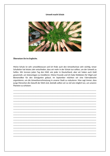 AQA/EDEXCEL Stimmt GCSE German (Higher) – Kapitel 8 – Umwelt macht ...