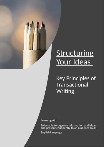 Transactional Writing - The Key Principles Booklet | Teaching Resources