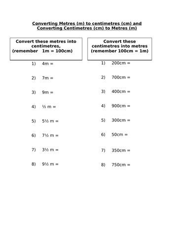 KS2 Worksheet - Conversions (4 worksheets) | Teaching Resources