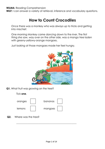 Year 2 Crocodiles Comprehension | Teaching Resources