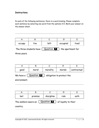 11+ Exam Verbal Reasoning – Find the Missing Word Exercise with ...