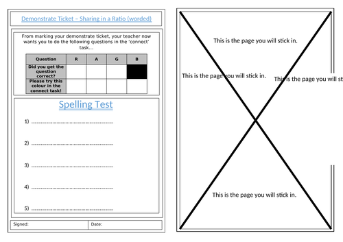 WRM - Year 8 - Sharing in a Ratio (worded questions) - Exit Ticket ...