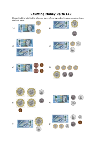 Counting Money to £10 | Teaching Resources