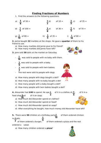 Fractions - Finding Fractions | Teaching Resources