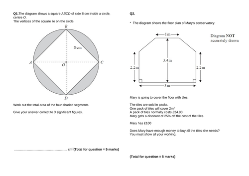 GCSE Maths Revision - 4-5 Marks questions Foundation | Teaching Resources