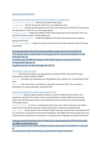 Gcse Computing Paper 1 Ocr Teaching Resources