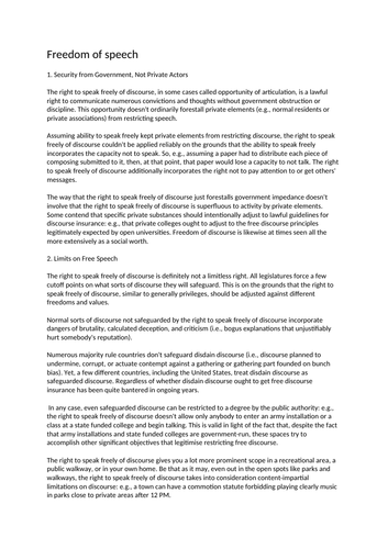 Freedom of speech pre written essay | Teaching Resources
