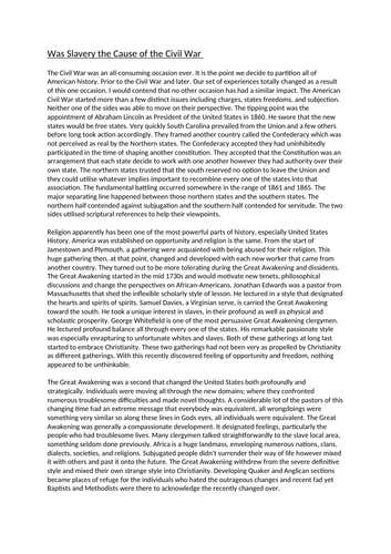 Was slavery the cause of the civil war? Pre written essay | Teaching ...