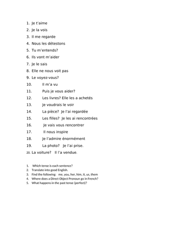 WJEC French AS translation practice | Teaching Resources