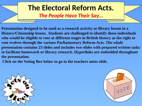 The Evolution of the English Electorate | Teaching Resources