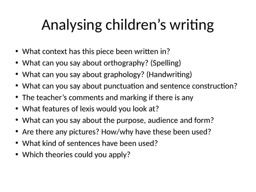 Child Language Acquisition-Writing | Teaching Resources