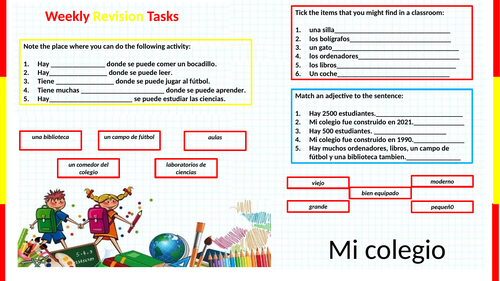 Secondary Spanish resources: describing your school