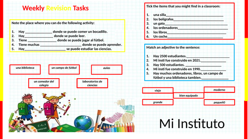 Secondary Spanish resources: school subjects