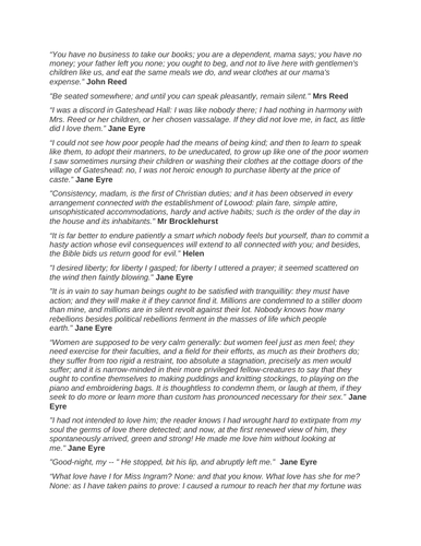 A LEVEL ENGLISH LITERATURE JANE EYRE QUOTATIONS | Teaching Resources