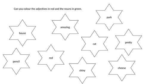 Adjective and Noun colouring | Teaching Resources