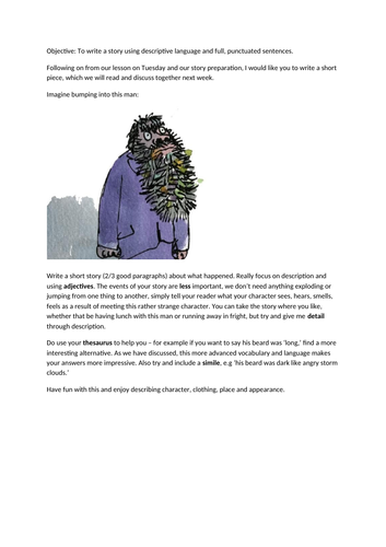 English 11+ Character Creative Writing | Teaching Resources