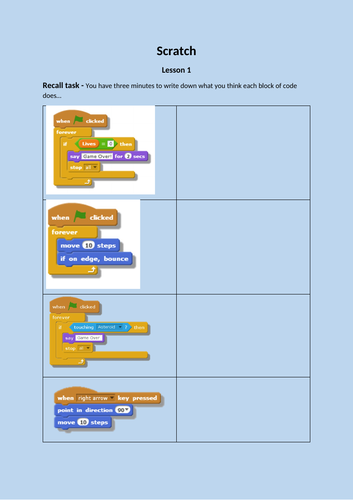 Year 7 Scratch workbook | Teaching Resources