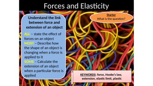 Forces and Elasticity - understand the link between force and extension ...