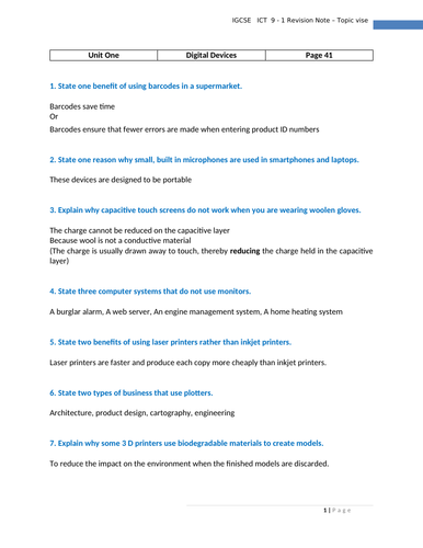 Edexcel IGCSE ICT Chapter Questions and Answers | Teaching Resources Edexcel IGCSE ICT Chapter Questions and Answers | Teaching Resources