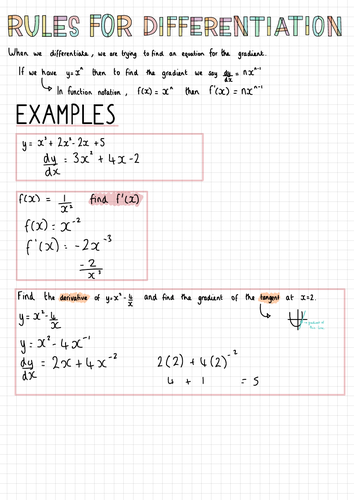 Differentiation Notes (IGCSE Cambridge Additional Mathematics ... Differentiation Notes (IGCSE Cambridge Additional Mathematics ...