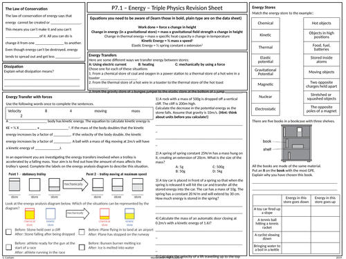 OCR Gateway GCSE Physics P7 Revision mat | Teaching Resources