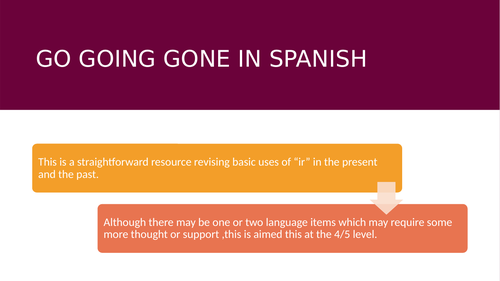 GO GOING WENT | Teaching Resources