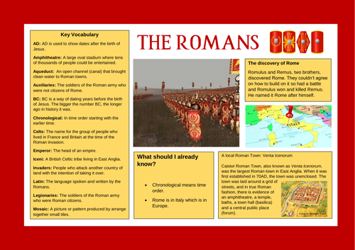 The Romans Medium-Term Plan and Knowledge Organiser | Teaching Resources