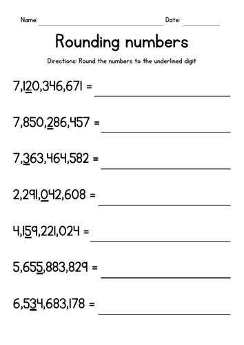 Rounding Large Numbers Worksheets | Teaching Resources Rounding Large Numbers Worksheets | Teaching Resources