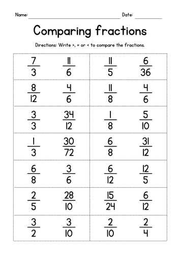 Comparing Proper and Improper Fractions | Teaching Resources