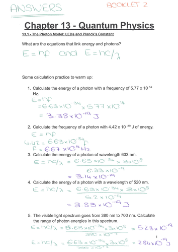 OCR Quantum Physics - The Photon Model - LEDs and Planck's Constant ...