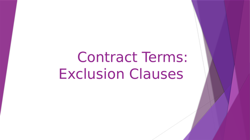 Unfair Contract Terms Act 1977 and Exclusion Clauses | Teaching Resources Unfair Contract Terms Act 1977 and Exclusion Clauses | Teaching Resources