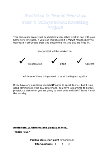 Homework booklet | Teaching Resources