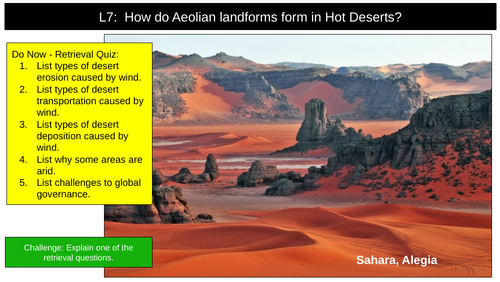 Aeolian landforms Deserts | Teaching Resources