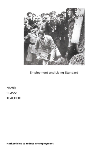 Booklet Employment and Living standards - Nazi Germany | Teaching Resources