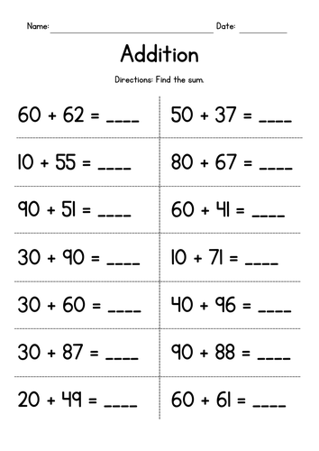Adding Whole Tens to 2-Digit Numbers | Teaching Resources